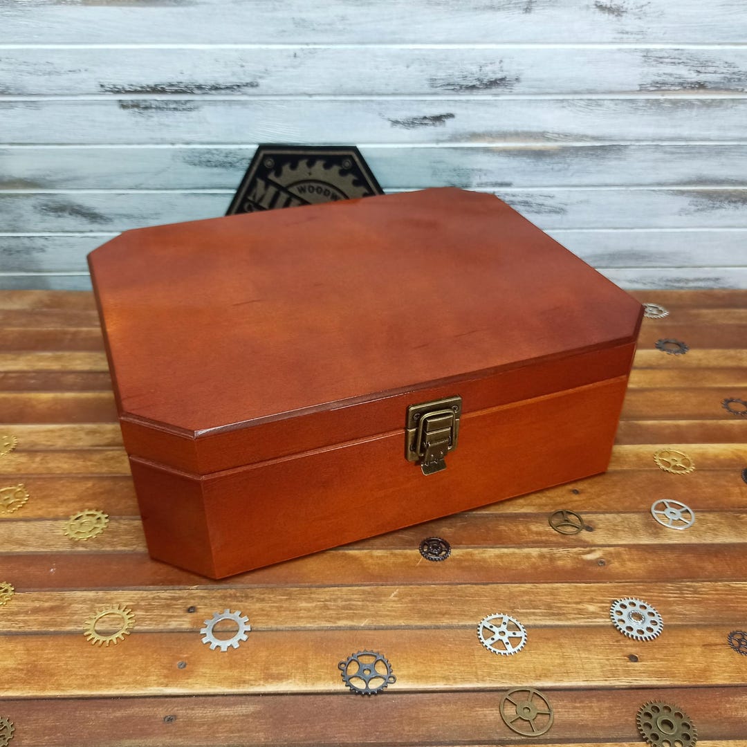 Octagonal Wooden Box, Eight Faces Wood Box, Storage Box, Keepsake Box ...