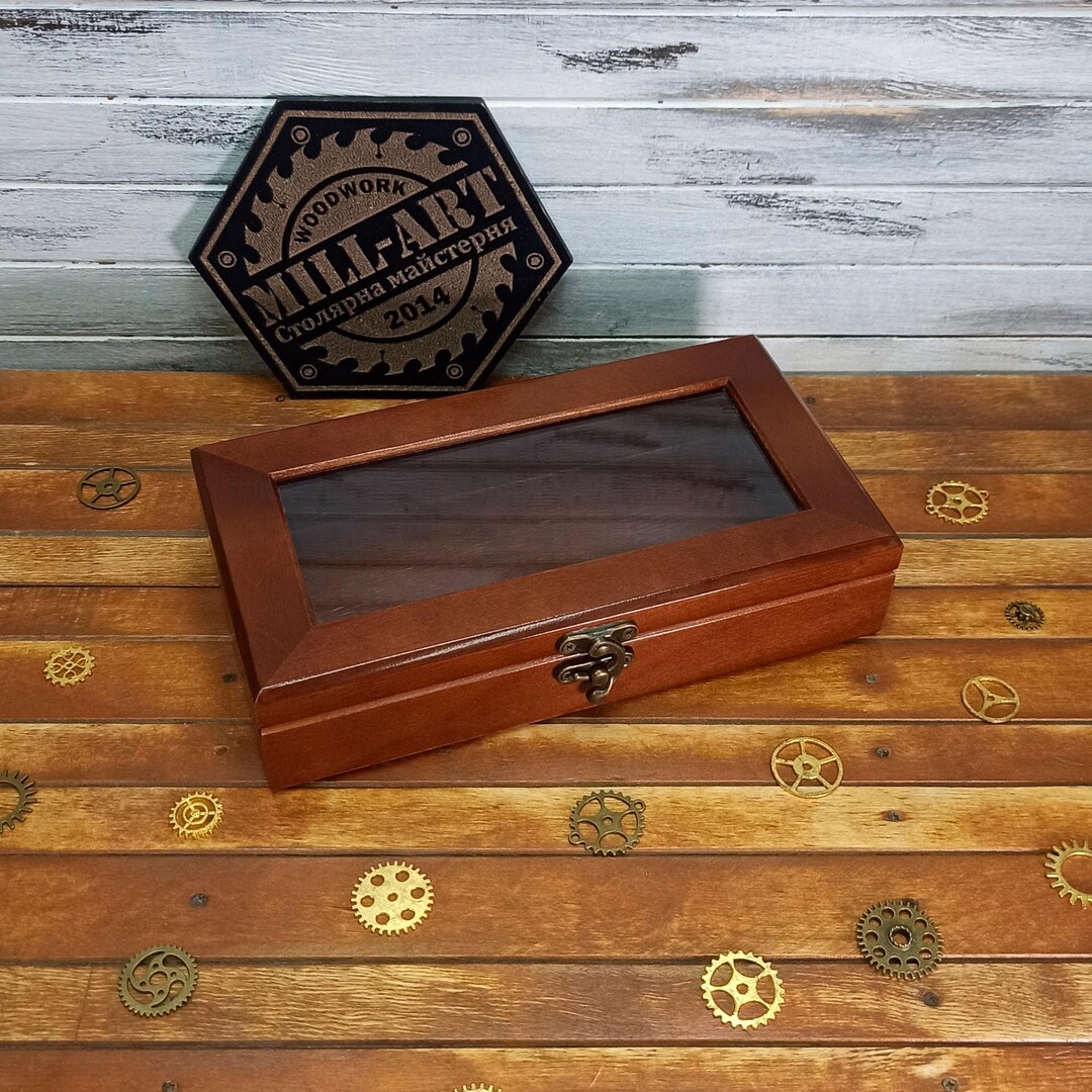 Wooden Money Box With a Transparent Lid, Cash Box, Storage Box ...