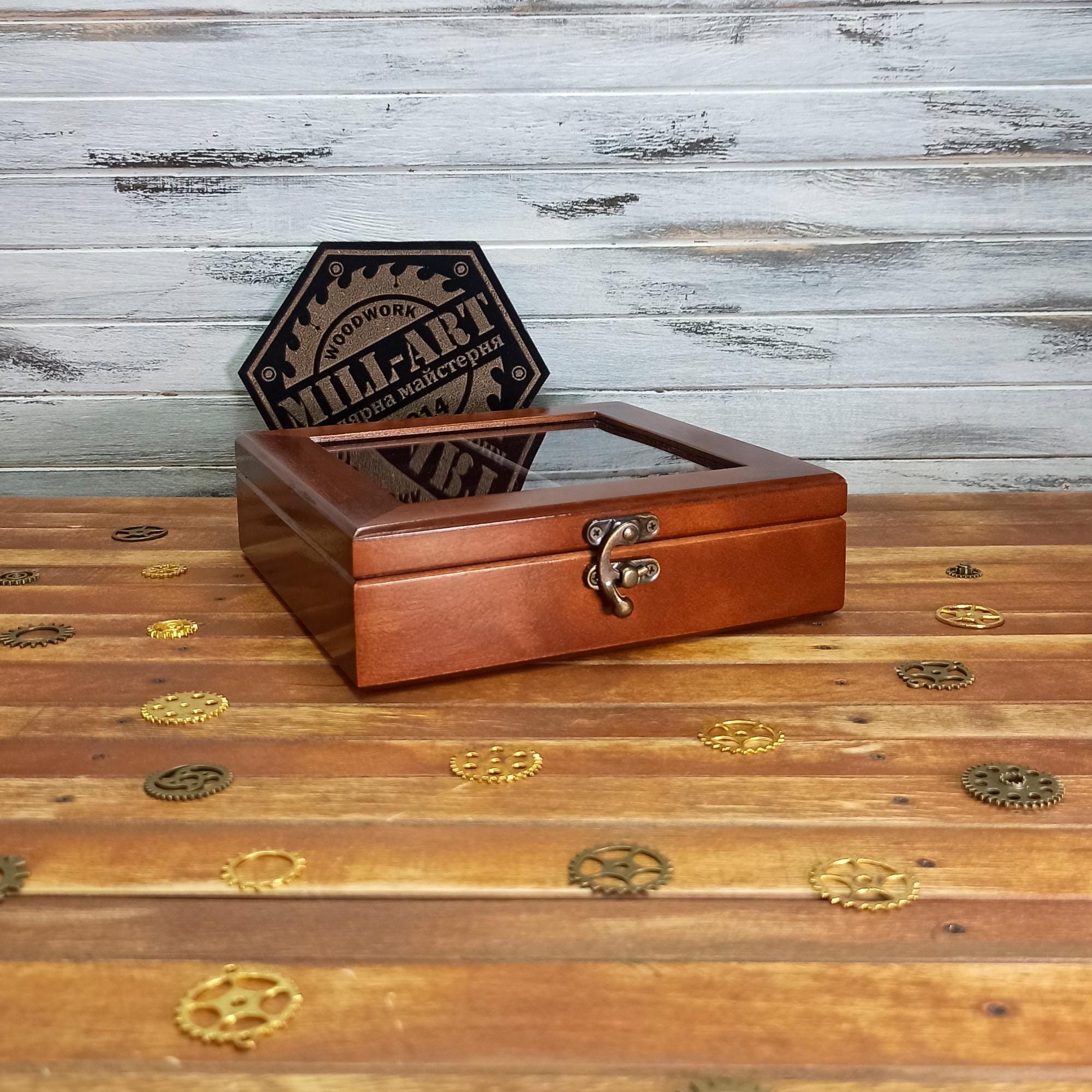 Wooden Money Box With a Transparent Lid, Cash Box, Storage Box ...