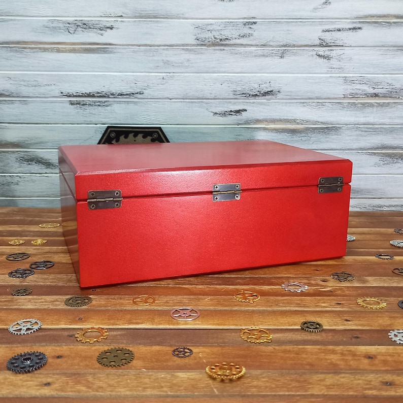 Wooden Box, Storage Box, Keepsake Box, Red Polished Wood Box. - Etsy