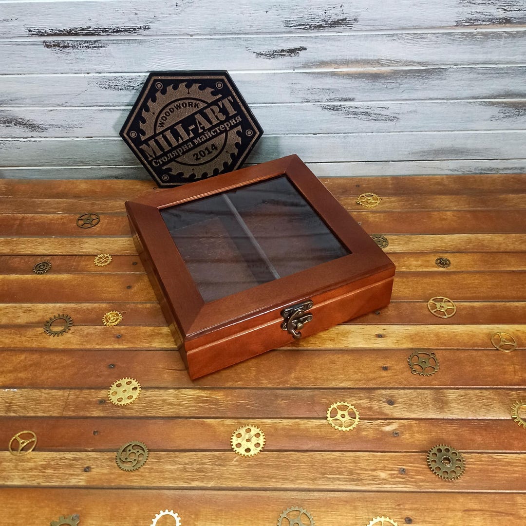 Wooden Money Box With a Transparent Lid, Cash Box, Storage Box ...