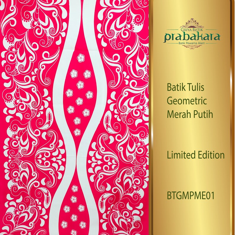 Batik Tulis Geometric Merah Putih | Apparel | Unisex Fabric | Fabric ...