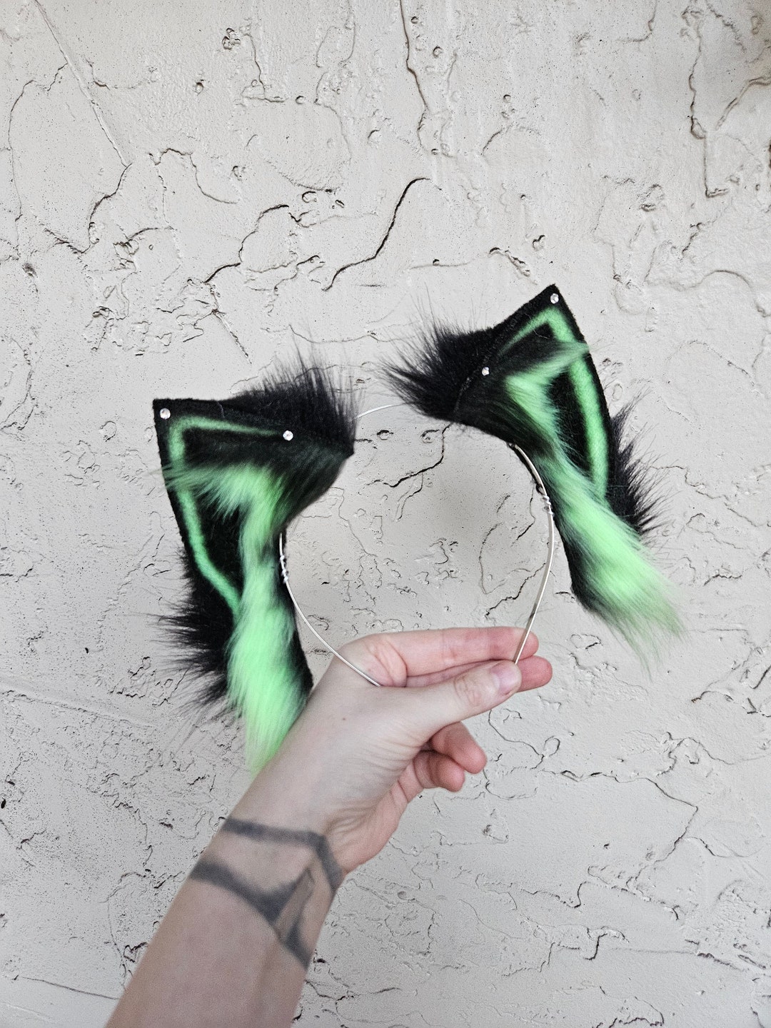 UV Reactive Green Ears Kitfox - Etsy