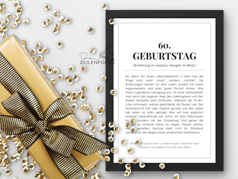 60th Birthday Card With Definition, Sixty Years, 1965, Congratulations ...
