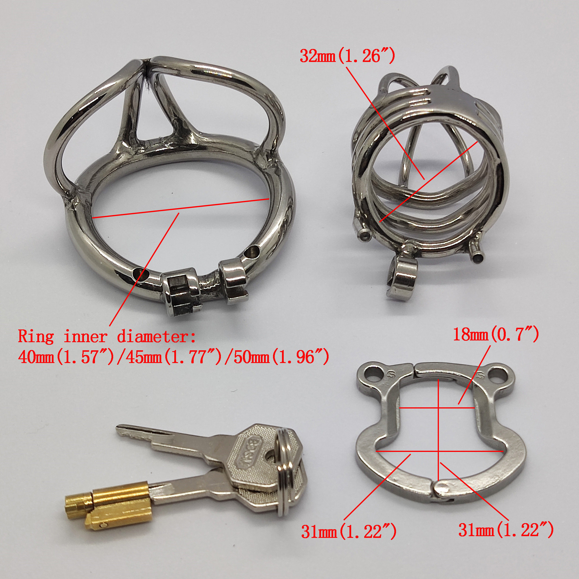 Male Chastity Device Bird Cage Stainless Steel Cock Cage Scrotum ...