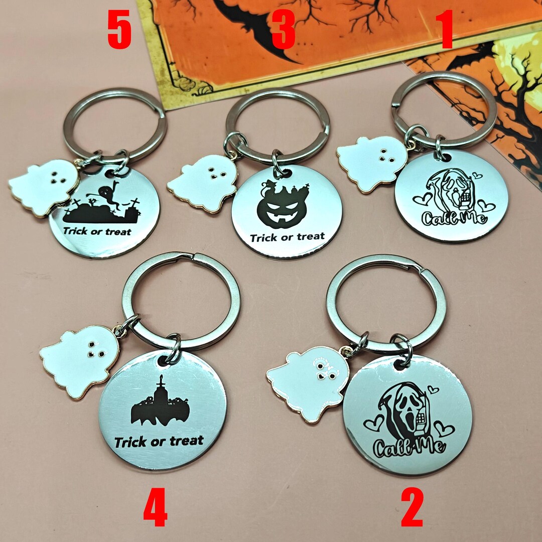 Personalized Ghost Halloween Keychains,customized Stainless Steel Key ...