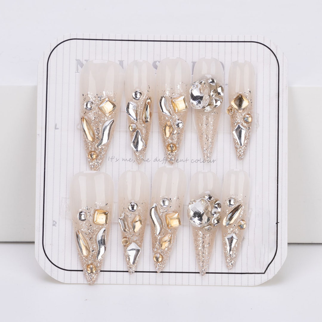 Handmade Press on Nails Gentle Custom Nails Custom Nail Set - Etsy