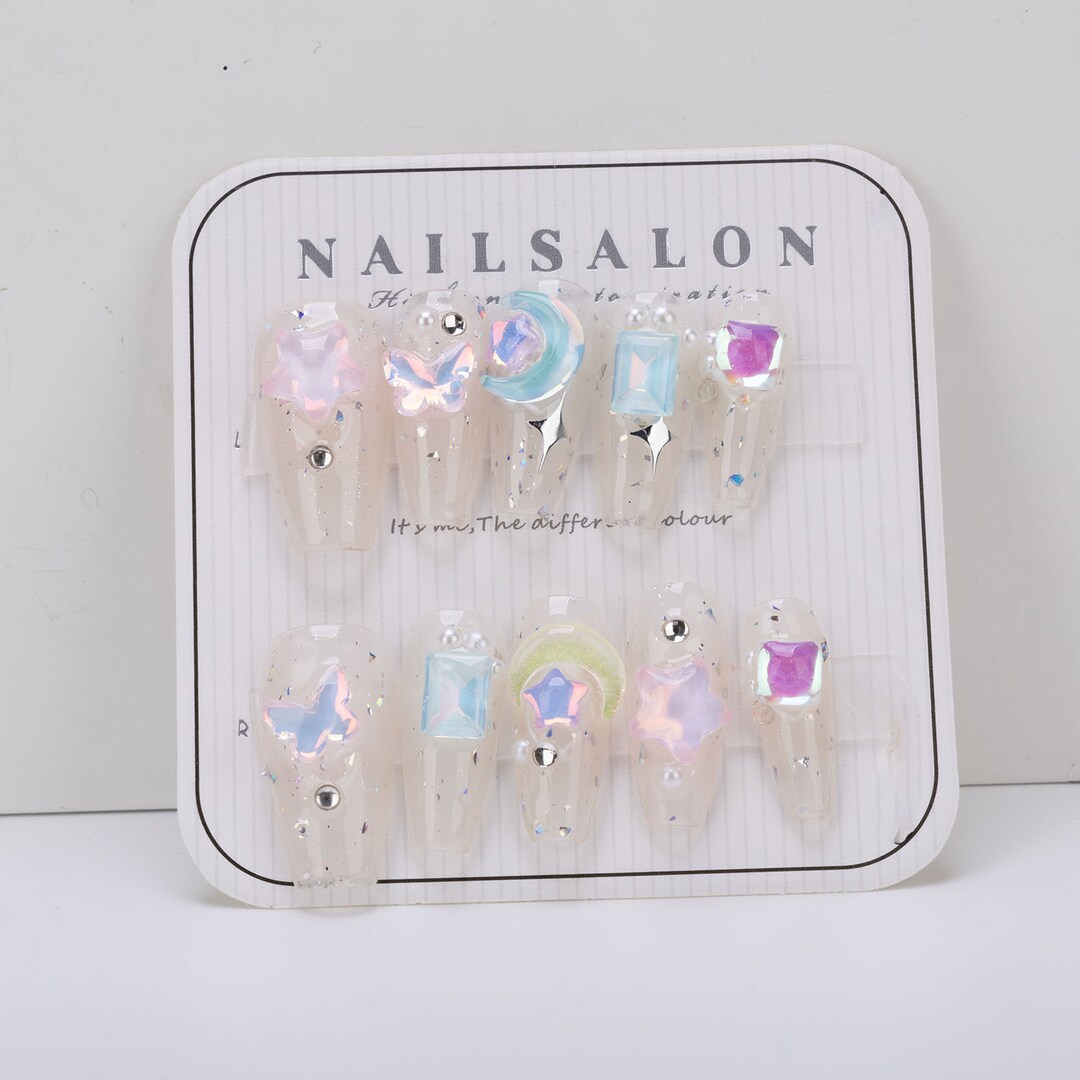 Handmade Press on Nails Gentle Custom Nails Custom Nail Set - Etsy