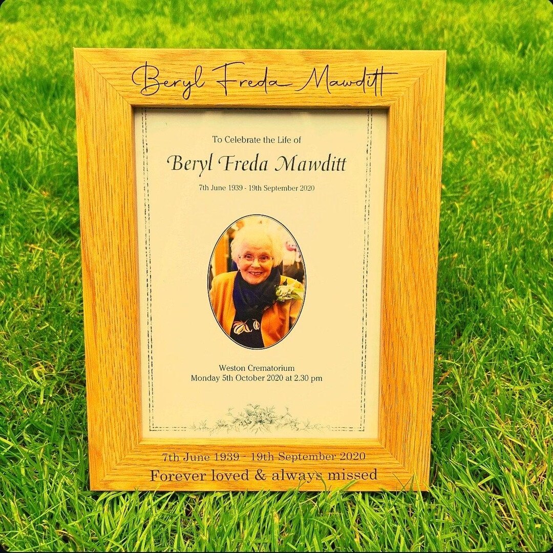 Personalised Photo Frame, Memorial Photo Frame, Remembrance Photo Frame ...