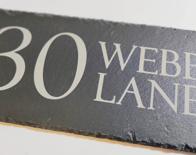 Personalised Natural Slate House Gate Sign Plaque Door Number ...