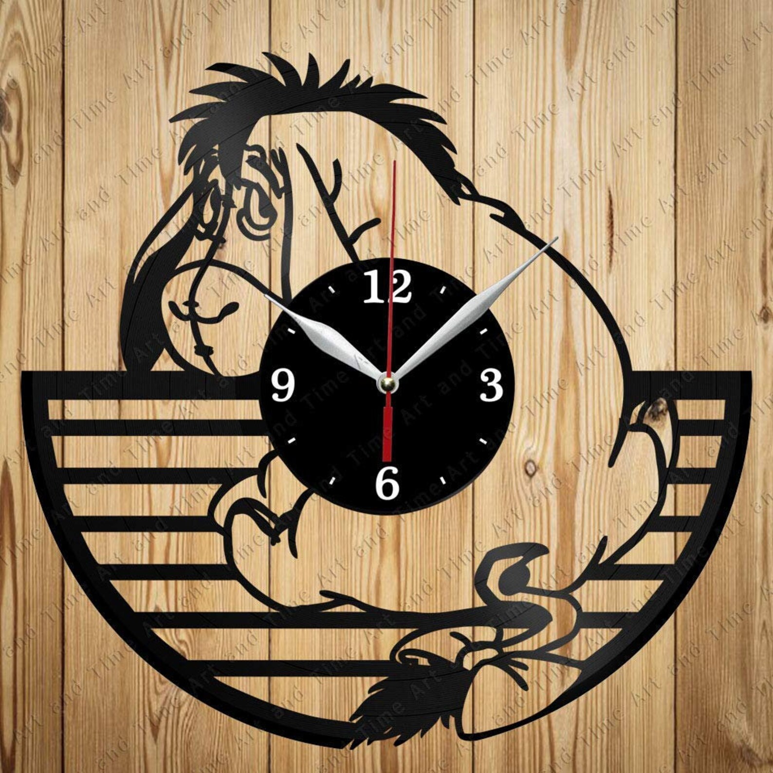 Eeyore Art Decor Home Wall Clock Black Original Gift Unique Design - Etsy