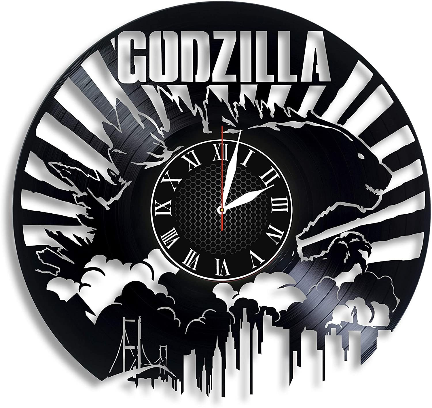 Godzilla Art Vinyl Wall Clock, Godzilla Design Gift for Any Occasion - Etsy