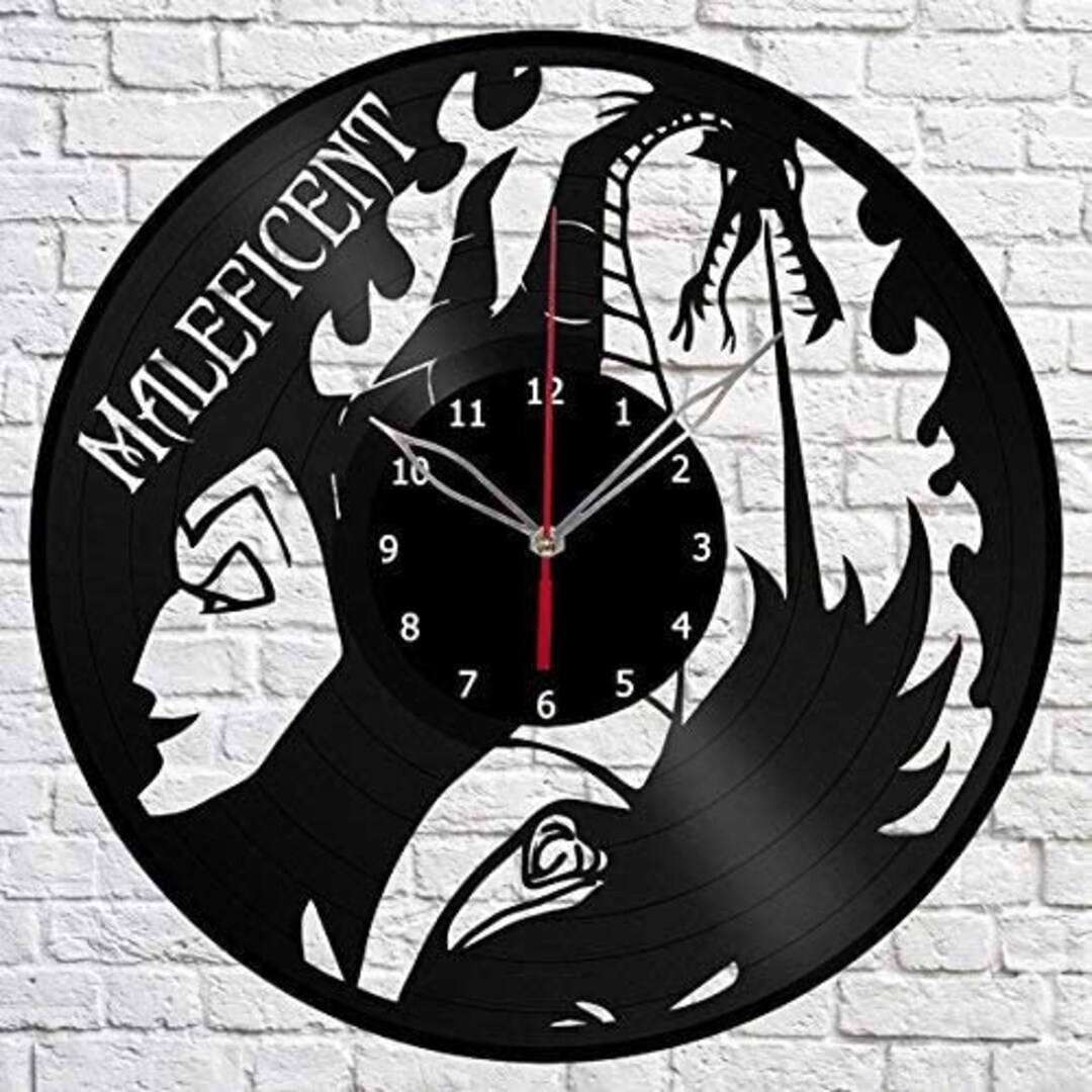 Maleficent Vinyl Record Wall Clock Fan Art Decor Original Gift Unique ...