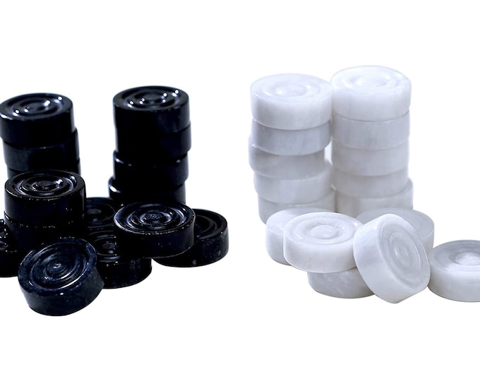 Stackable Set of 34 Wooden Checkers Finished in Clear and Walnut 1.25 ...