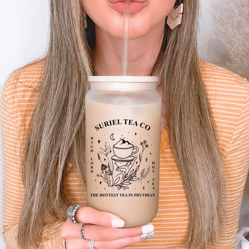 Suriel Tea Co 16 Oz Can Glass acotar Velaris Merch Bookish - Etsy