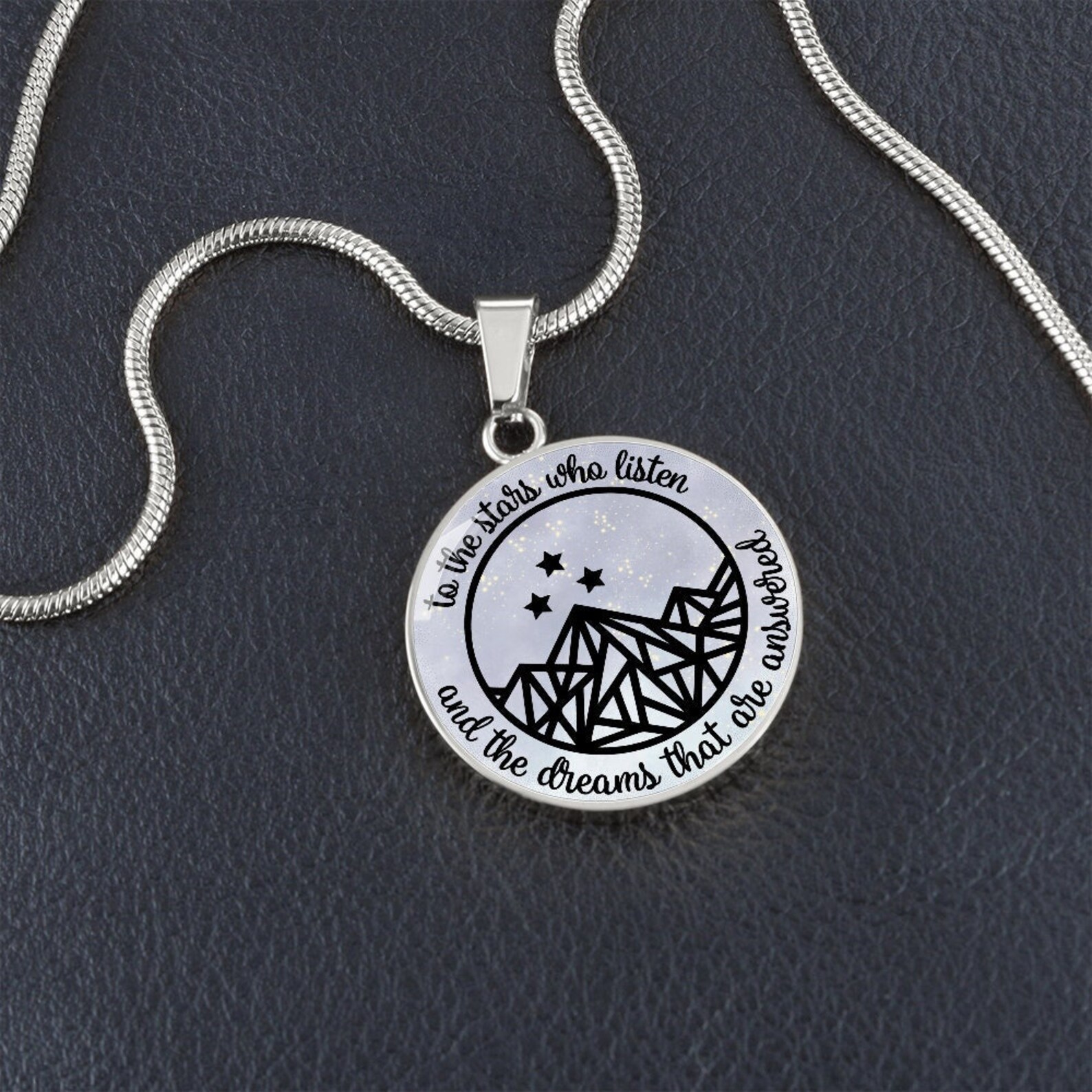 Acotar Starry Mountains Night Court Pendant Necklace, Velaris Bookish ...