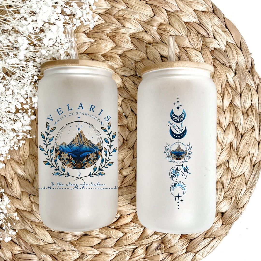 Velaris City of Starlight Glass Mug, ACOTAR Iced Coffee Cup, the Night ...