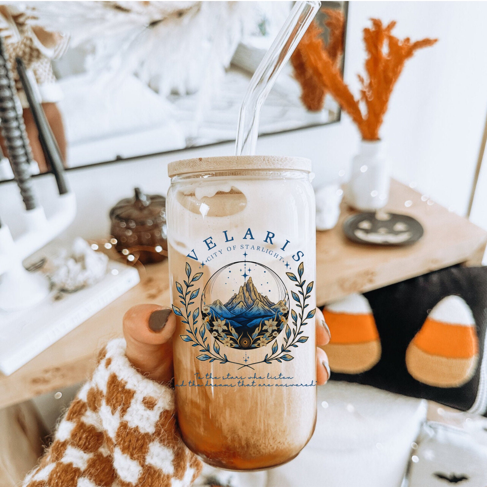 Velaris City of Starlight Glass Mug, ACOTAR Iced Coffee Cup, the Night ...