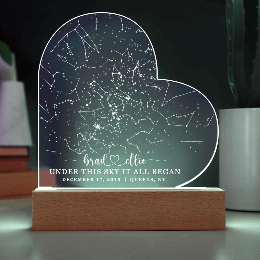 Custom Star Map by Date Anniversary Gift for Him, Personalized ...