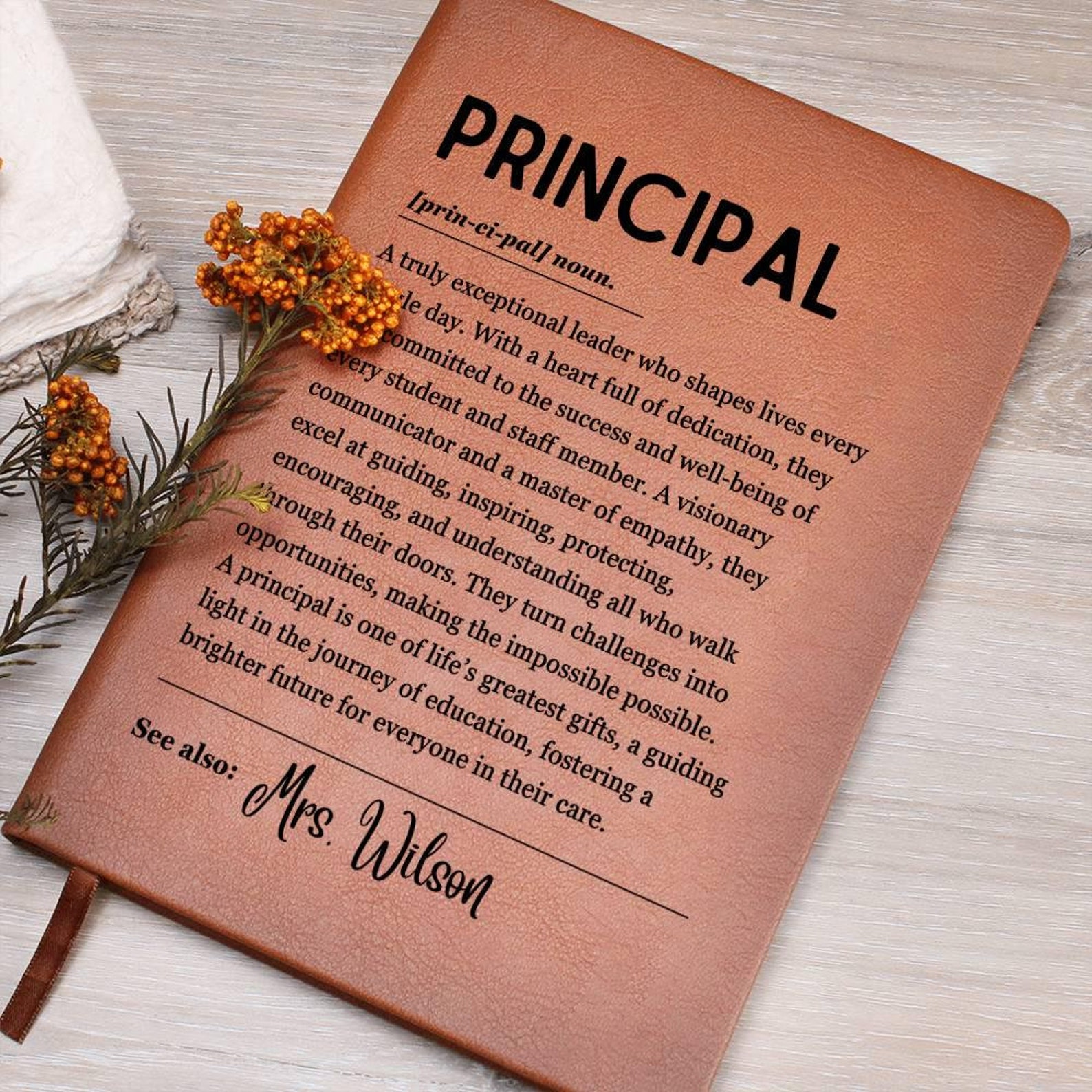 Personalized Principal Journal, Principal Definition Gift, Principal ...