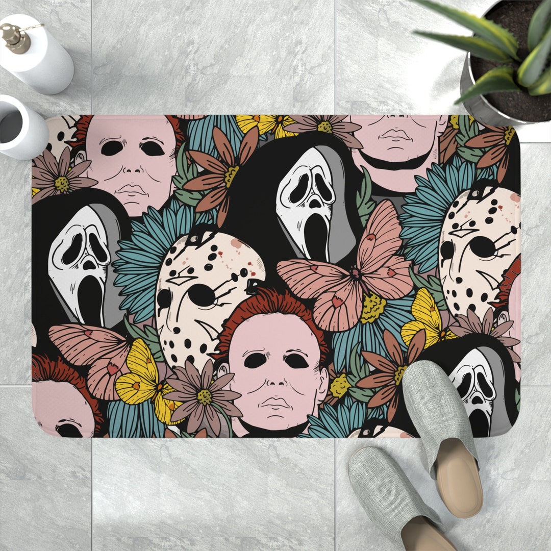 Floral Classic Horror Movie Bath Mat Halloween Home Decor - Etsy