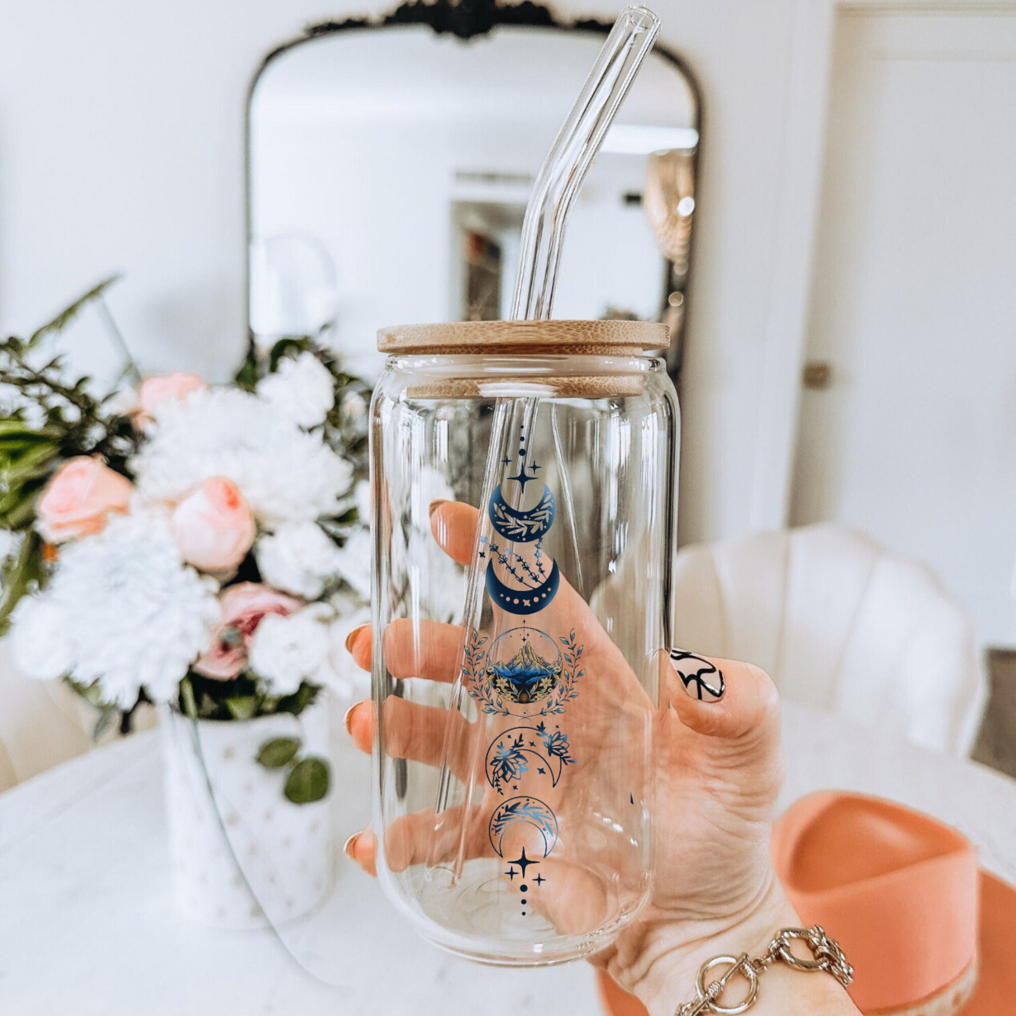 Velaris City of Starlight Glass Mug, ACOTAR Iced Coffee Cup, the Night ...