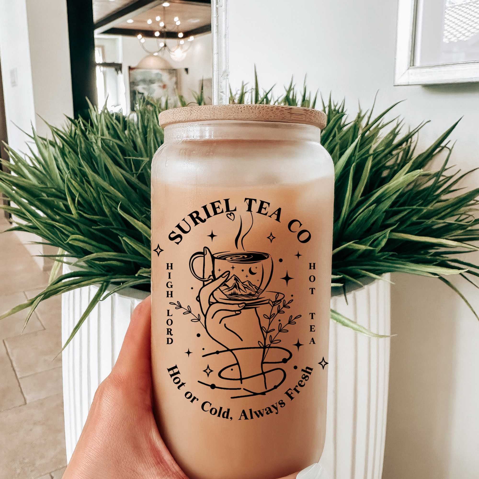 ACOTAR Suriel Tea Co Tumbler, Sarah J Maas Inspired 16 Oz Glass Can ...