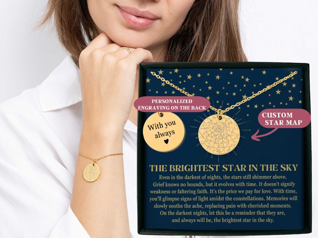 Personalized Star Map Bracelet Sympathy Gift for Loss and Grief With ...