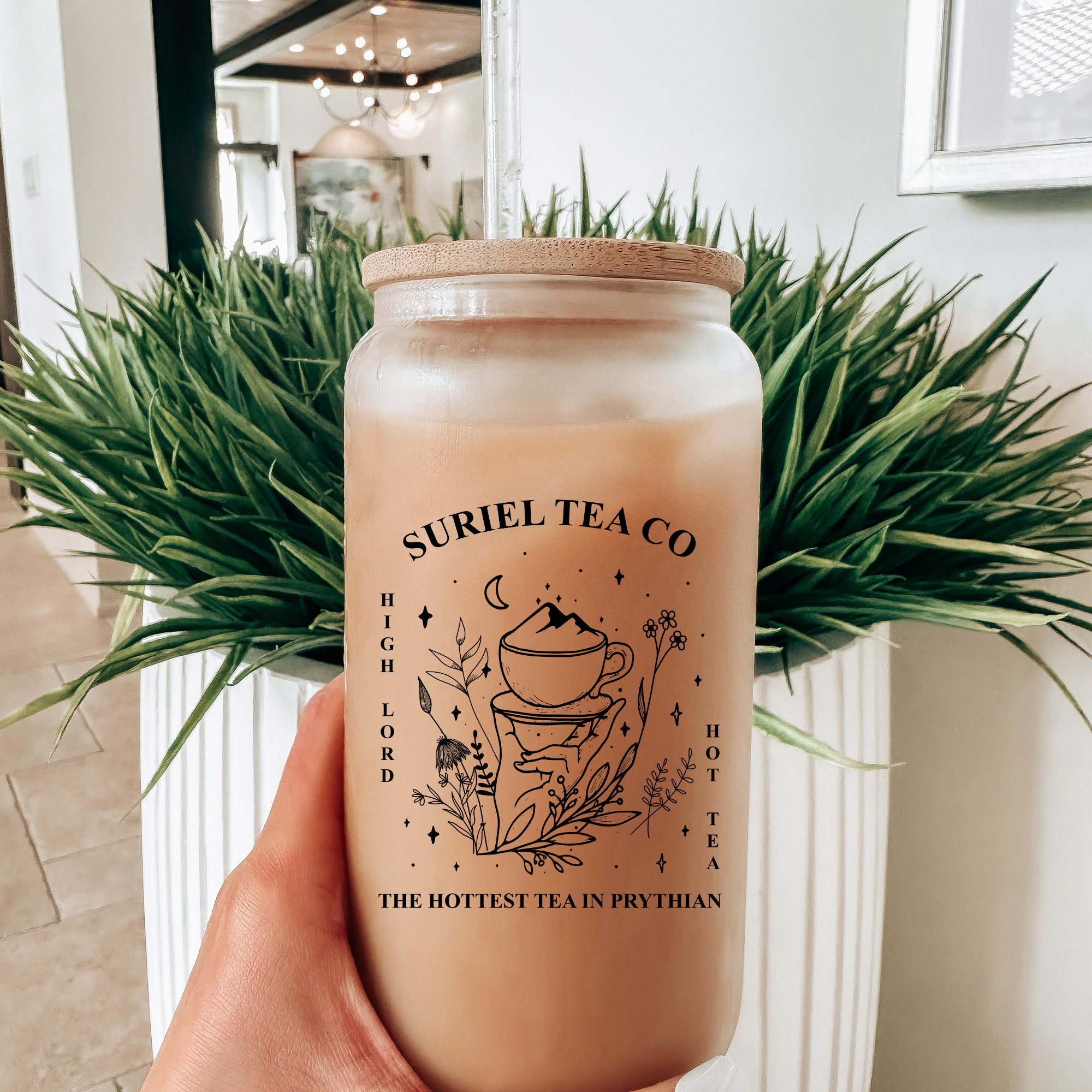 Suriel Tea Co 16 oz Can Glass ,Acotar Velaris Merch, Bookish Gift ...