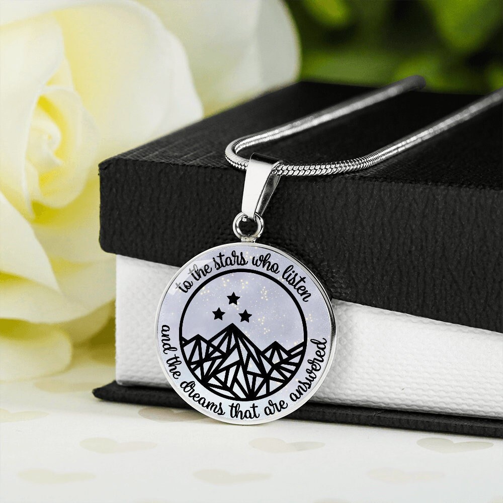 Acotar Starry Mountains Night Court Pendant Necklace, Velaris Bookish ...