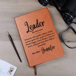 Personalized Leader Journal, Leader Journal Gift, Leader Definition ...
