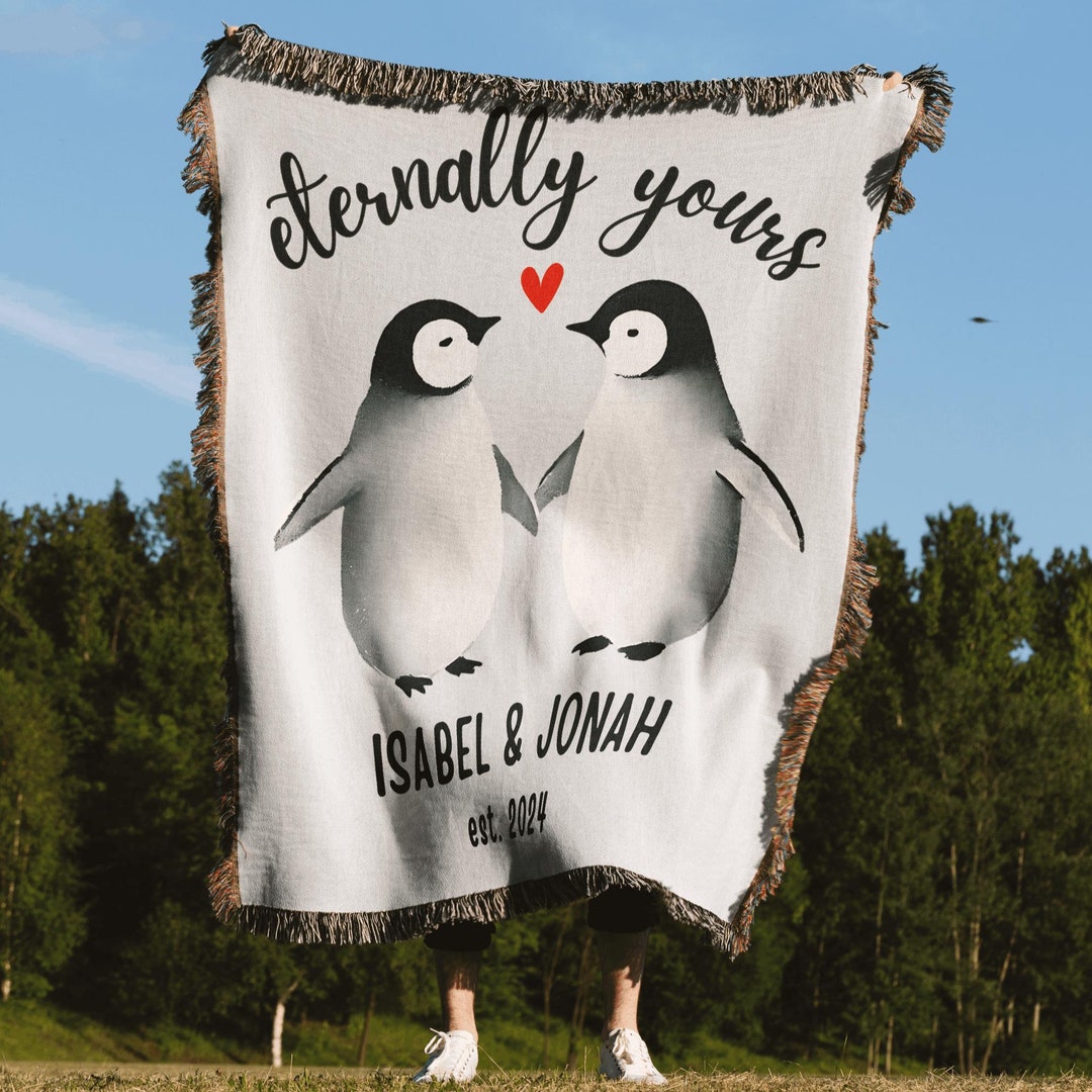 Personalized Penguin 2nd Anniversary Gift, Cotton Anniversary Gifts for ...