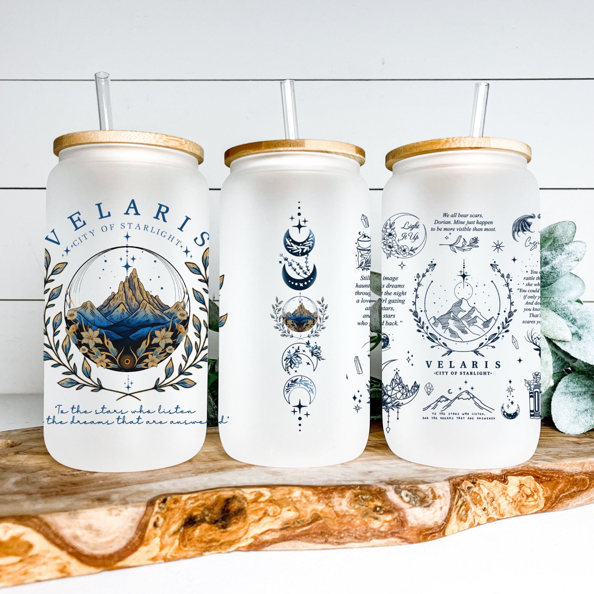 Velaris City of Starlight Glass Mug, ACOTAR Iced Coffee Cup, the Night ...