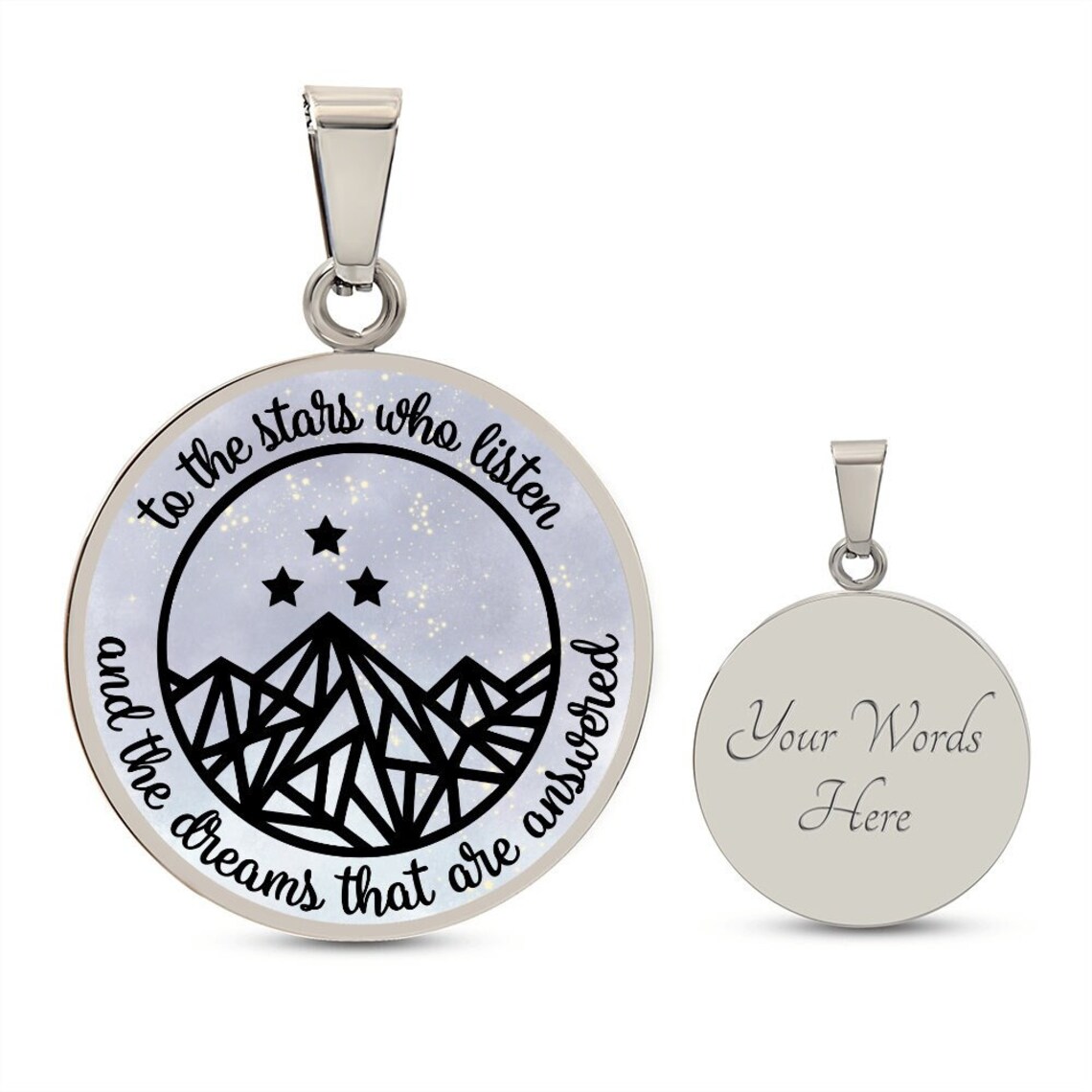 Acotar Starry Mountains Night Court Pendant Necklace, Velaris Bookish ...