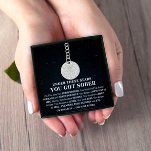 Personalized Sobriety Keychain, on This Day You Got Sober Star Map ...