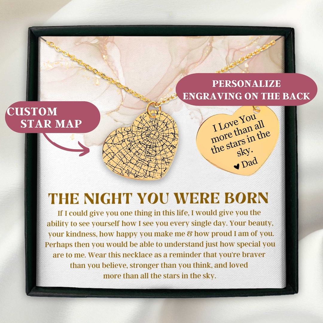 Daughter Star Map Necklace From Dad, Gifts for Daughter From Dad ...