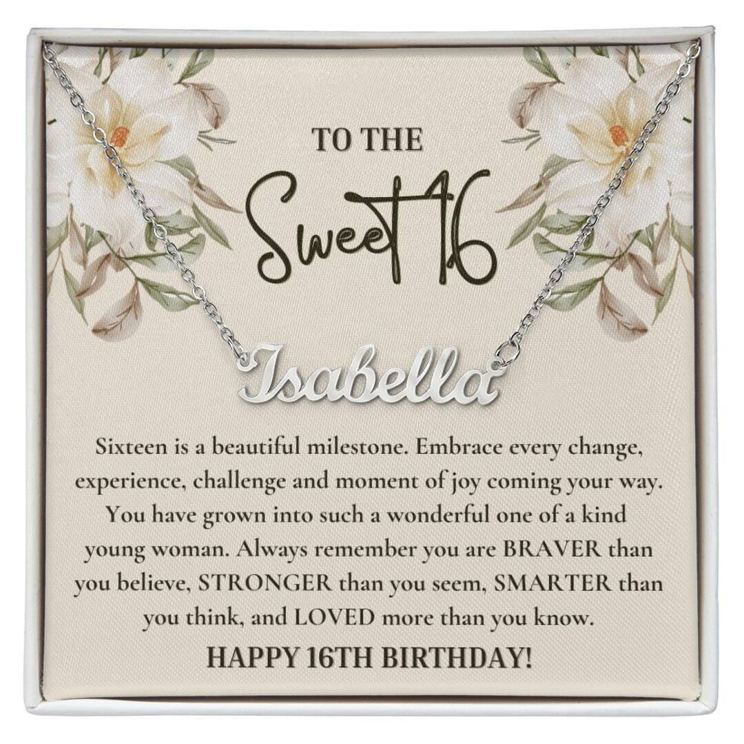 16th Birthday Gift Girl Custom Name Necklace, Sweet Sixteen Gift for ...