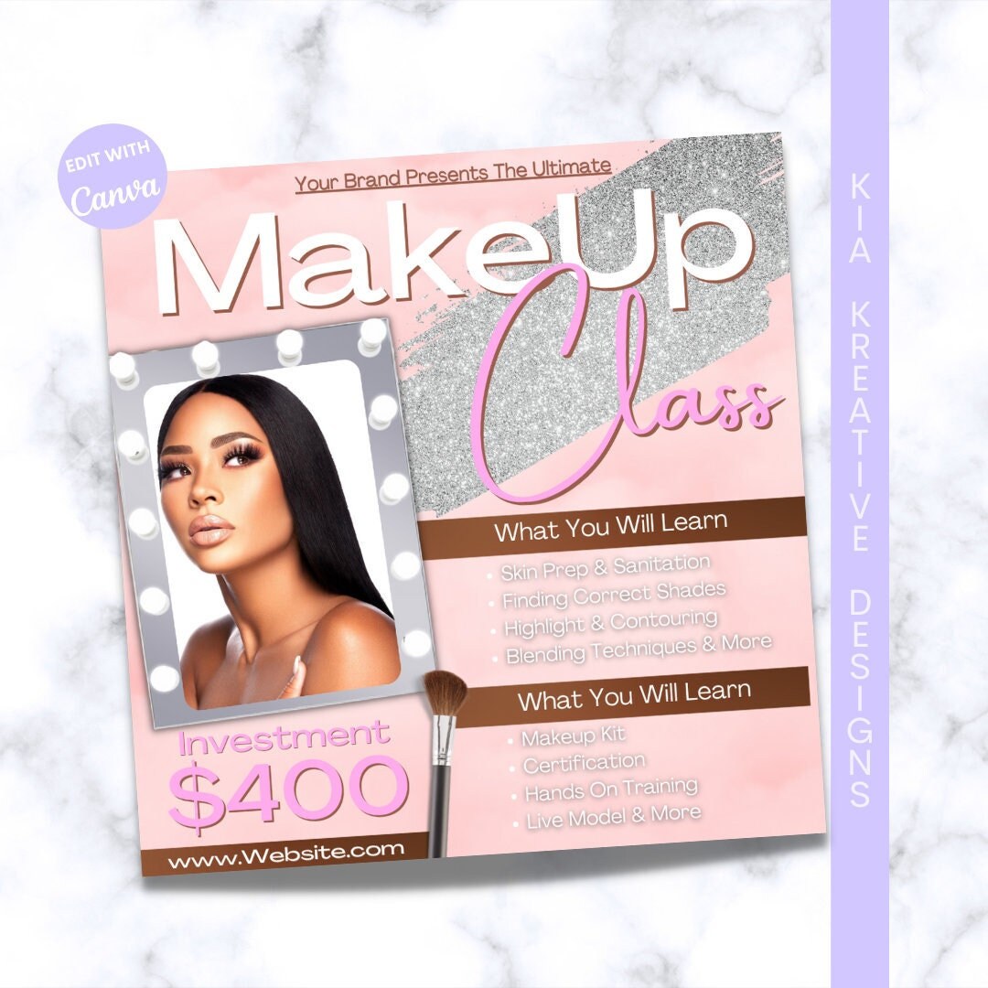 Makeup Class Flyer | DIY Makeup Class Flyer | Makeup Course Flyer ...