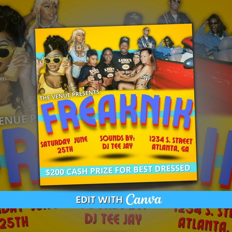 Freaknik Flyer |club Flyer | DIY Club Flyer | Club Flyer Template ...