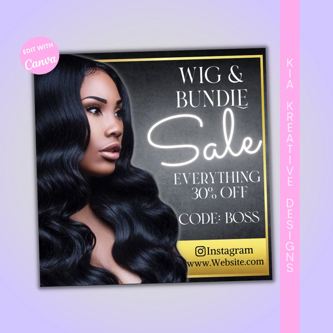 Wig Flyer Hair Flyer Canva Template DIY Hair Flyer Appointment Flyer ...