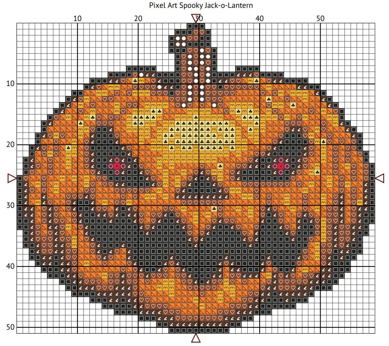 Cross Stitch Jack-o-lantern - Easy Spooky Pixel Art Pattern for ...