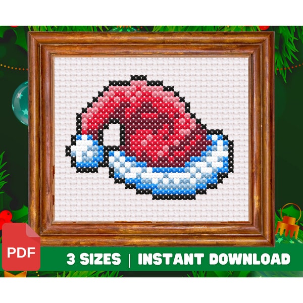 Pixel Santa Hat - Etsy