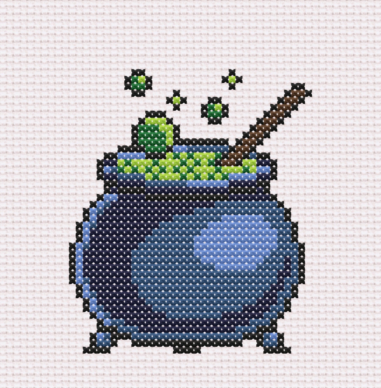 Cross Stitch Cauldron - Easy Spooky Pixel Art Pattern for Halloween ...