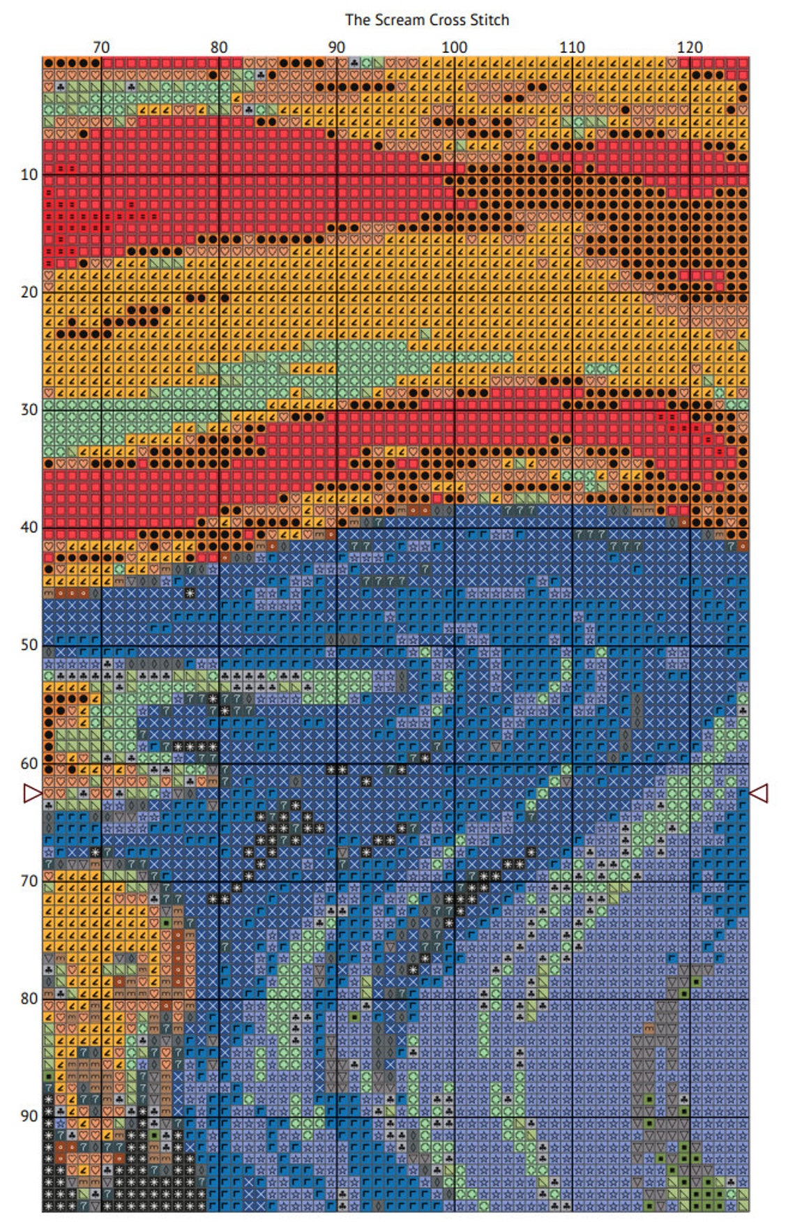 Cross Stitch the Scream - Masterpiece Pixel Art Pattern - PDF Download ...