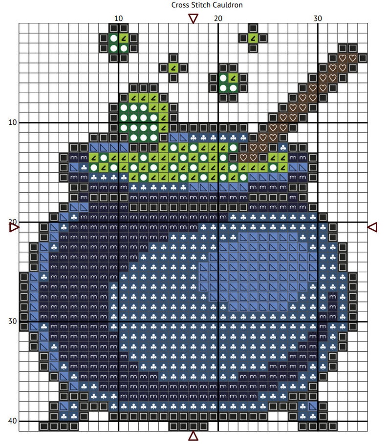 Cross Stitch Cauldron - Easy Spooky Pixel Art Pattern for Halloween ...