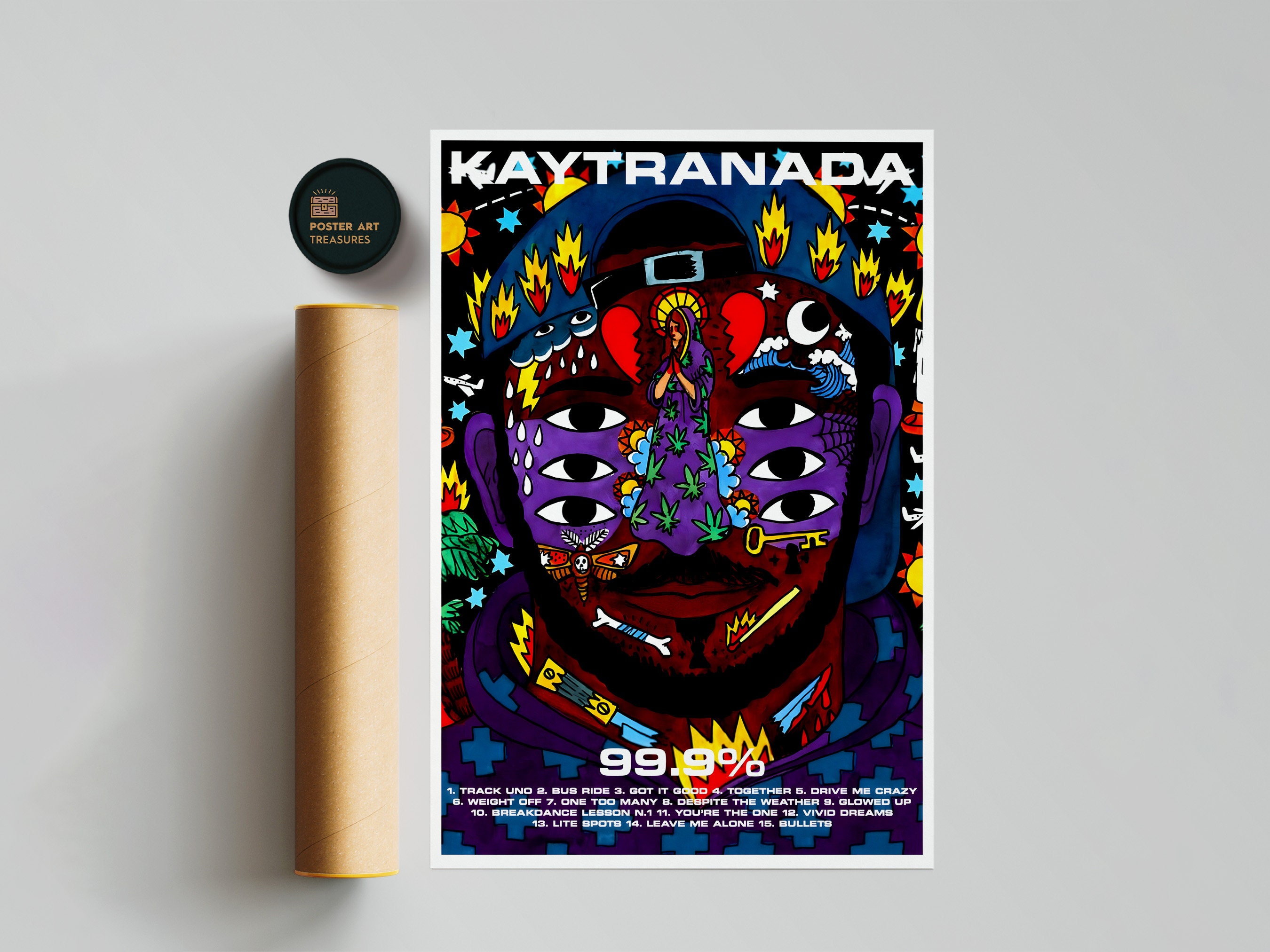 Kaytranada Poster 99.9% Poster Music Poster Print Kaytranada Album ...