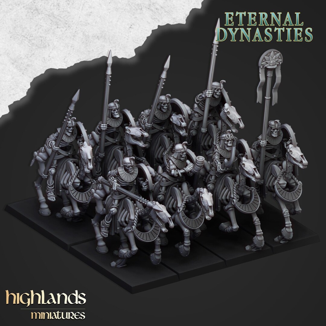 Undead Skeleton Cavalry With Spears Unit X10 From Highland - Etsy
