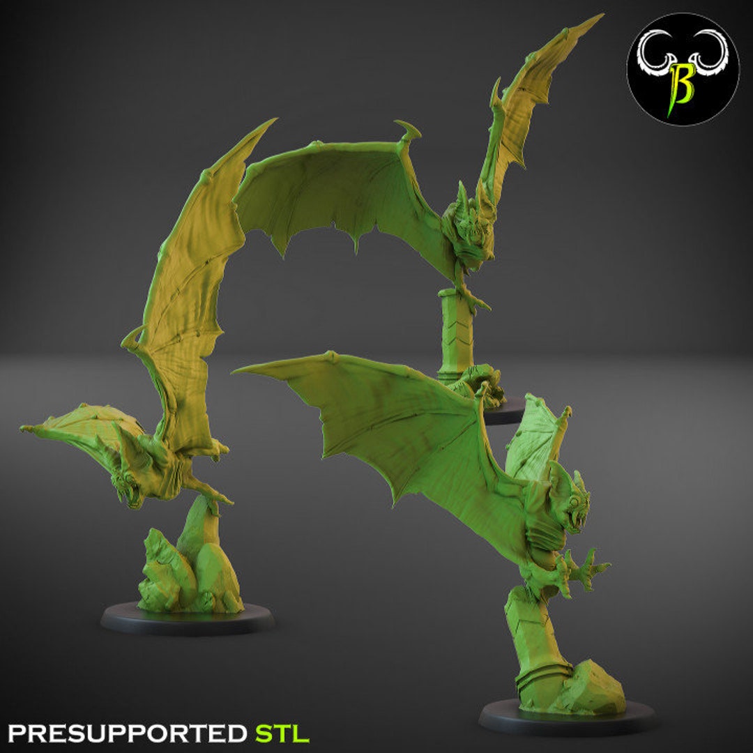 Undead Flying Terrors Fell Bats A From Clay Beast Creation 3D - Etsy