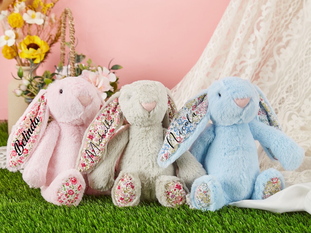 Personalized Bunny Rabbit, Custom Bunny Plush Rabbit Toy, Monogram ...