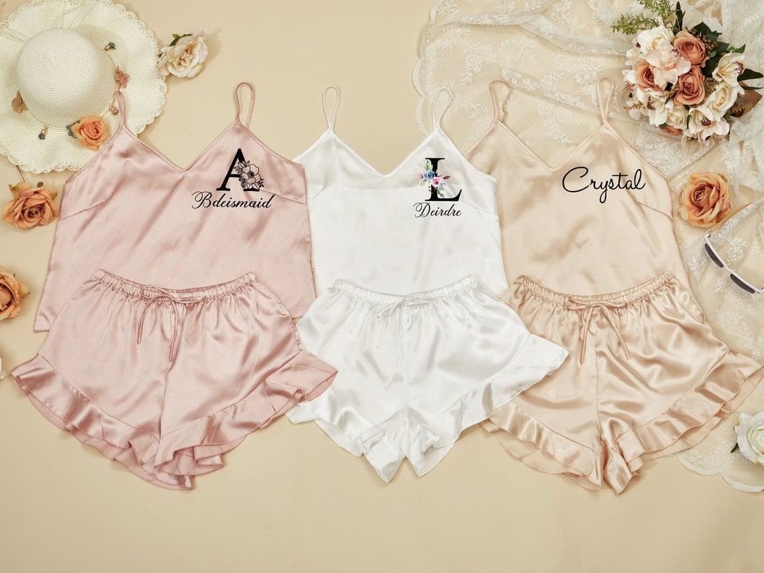 Personalized Bridesmaid Pajamas Camisole Set, Bridal Party Pajamas ...